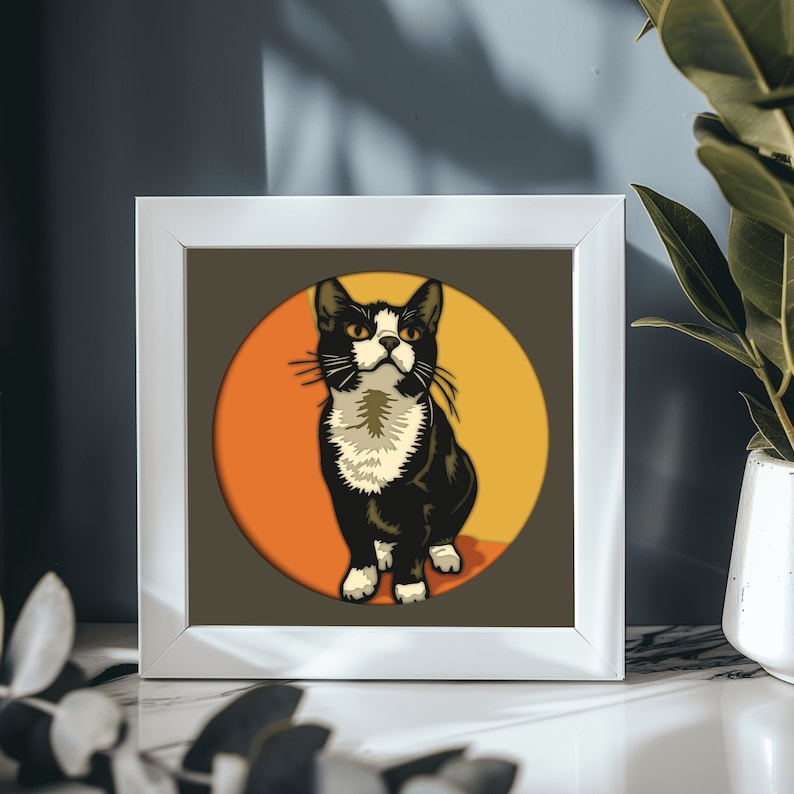 Layered Cat Svg, 3D Cat Shadow Box, 3d Papercut SVG, Cricut, Silhouette ...