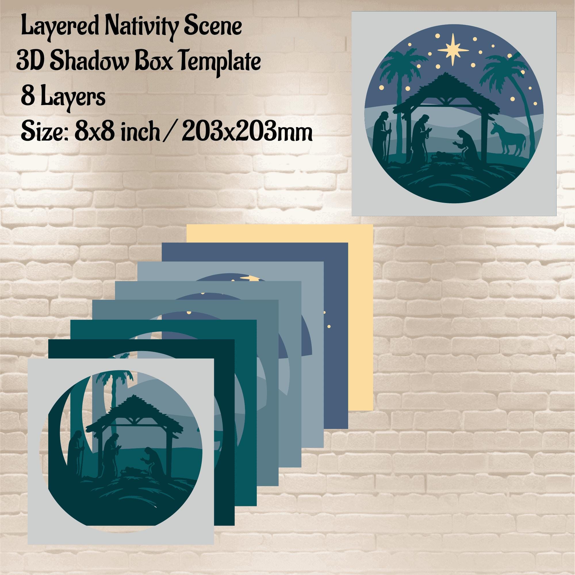 3D Nativity Scene Layered Svg for Cricut, Glowforge, Multilayer ...