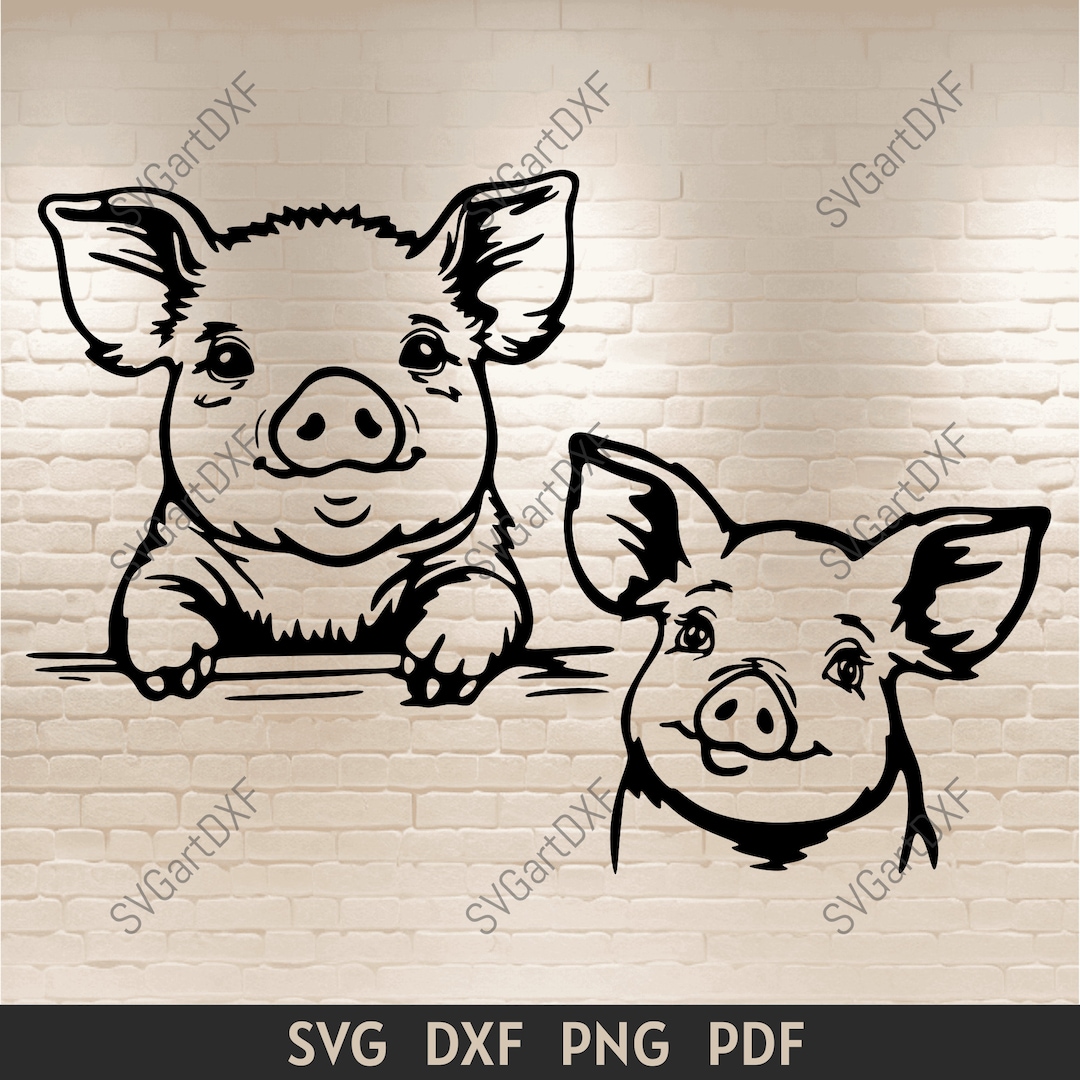 Cute Pigs Svg, Cutting Files for Cricut, Pigs Dxf Files for Laser ...