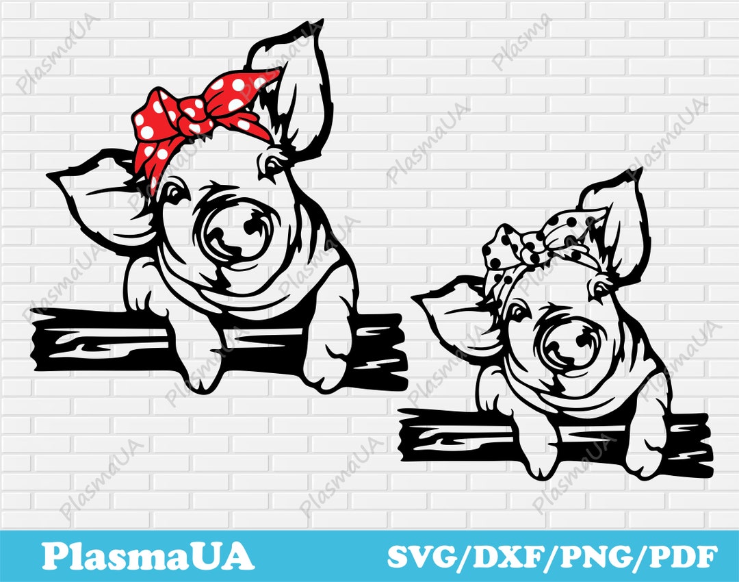 Cute Pigs Svg for Cricut, Pigs Svg Dxf, Farm Animal Svg, Dxf Files for ...