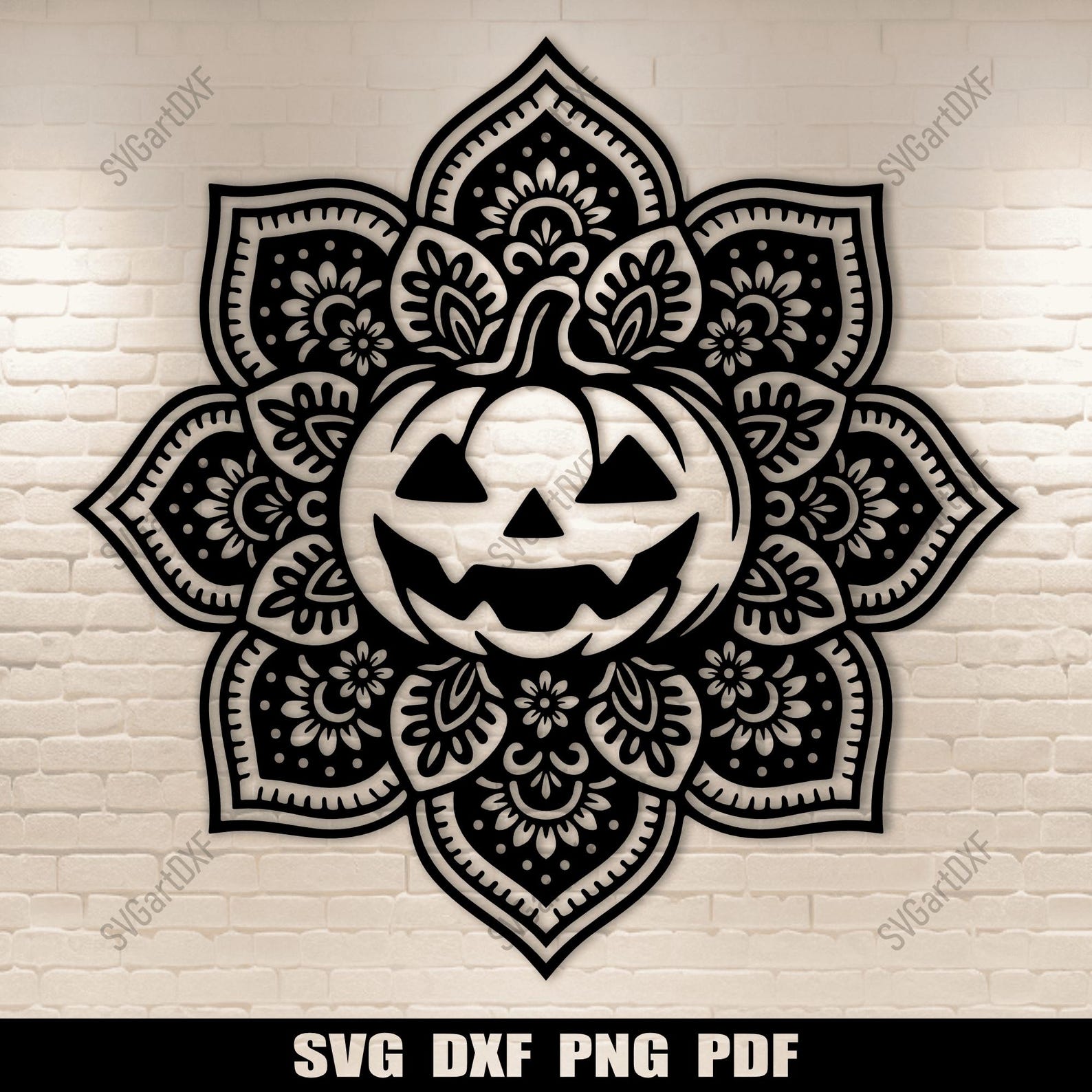 Mandala Pumpkin Halloween SVG DXF | Jack O Lantern Mandala Cut Files ...