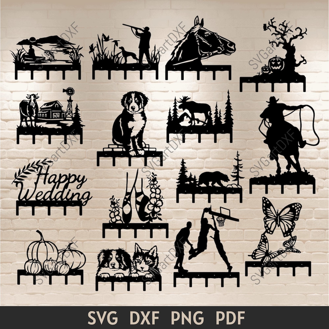 Coat Hooks DXF, Nature Scene Laser Cut Files, Metal Decor for CNC ...