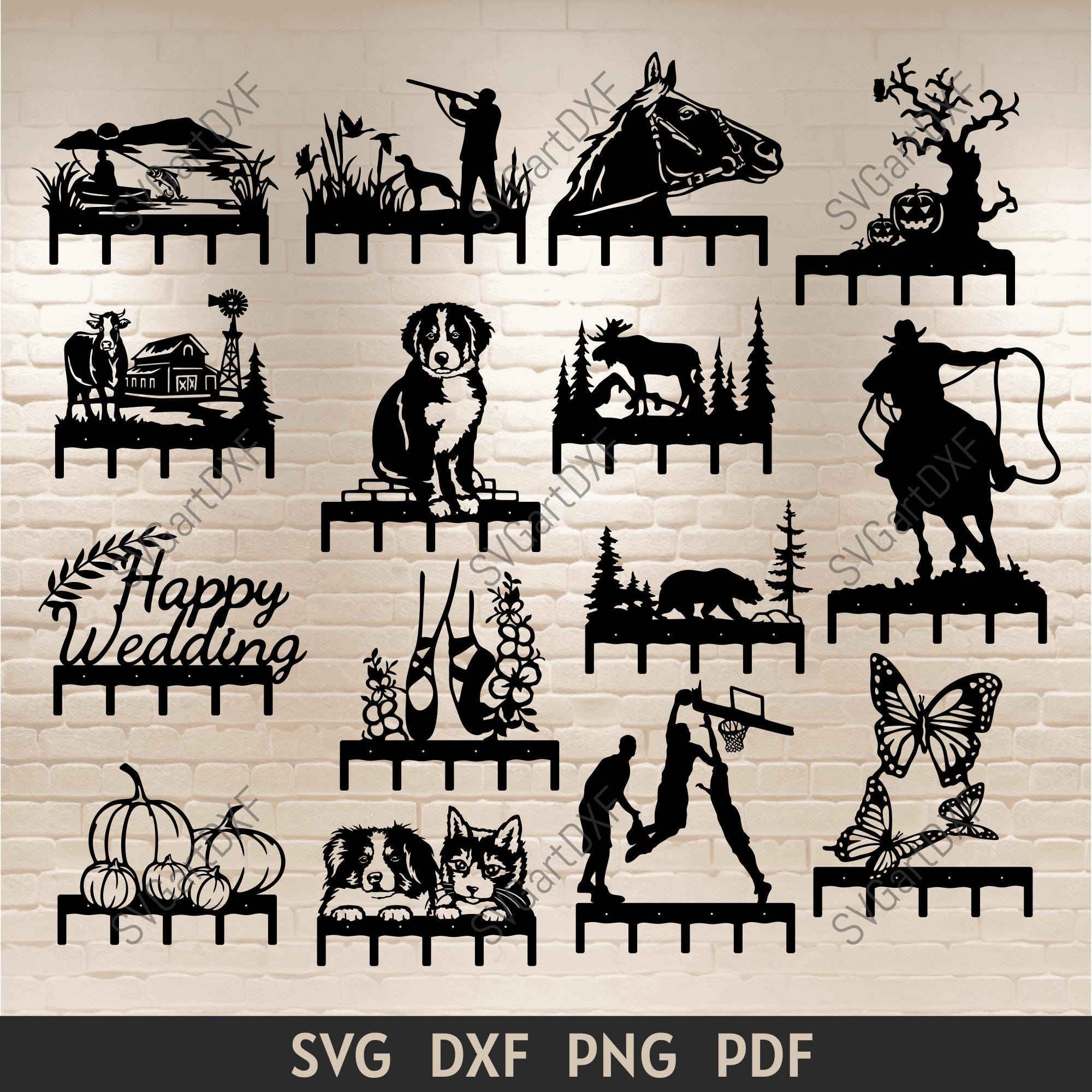 Coat Hooks DXF, Nature Scene Laser Cut Files, Metal Decor for CNC ...