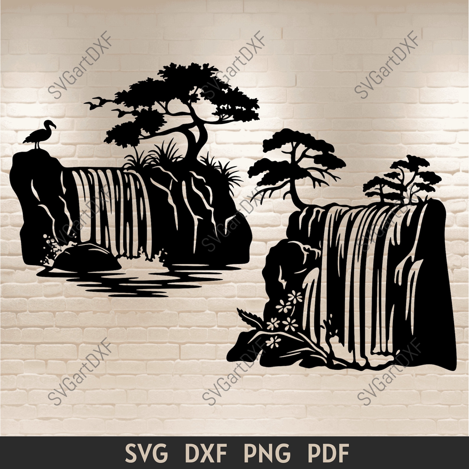 Waterfall Svg, Waterfall Dxf for Laser Cut, Waterfall Cricut, Wildlife ...