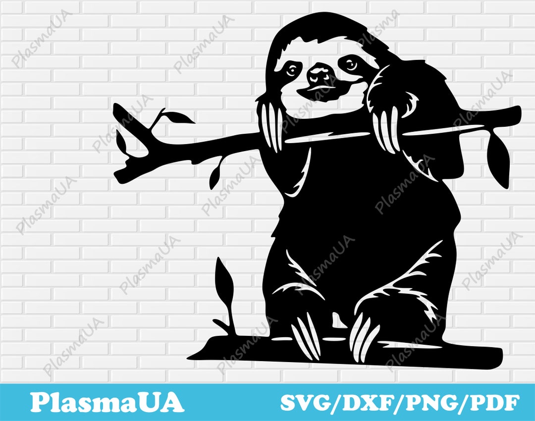 Cute Sloth Svg , Sloth Clipart, Sloth Cut File, Sloth Vector, Sloth Png ...