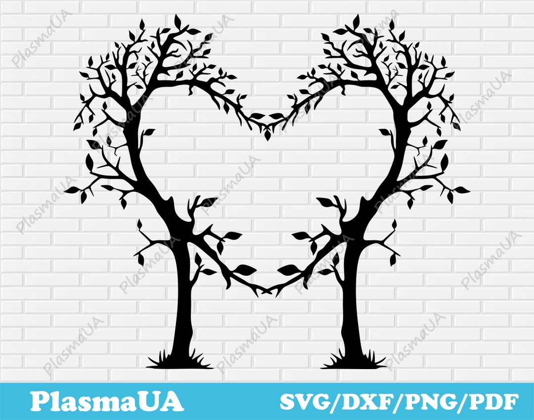 Heart Tree Vector, Tree Cut Files, Instant Download Svg, Laser Project ...
