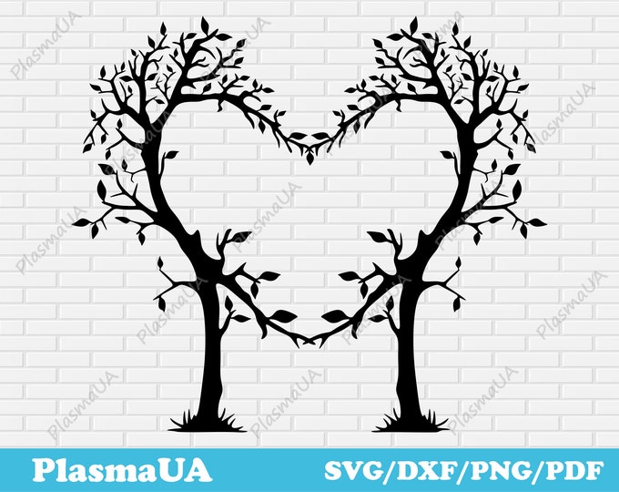 Heart Tree Vector, Tree Cut Files, Instant Download Svg, Laser Project ...