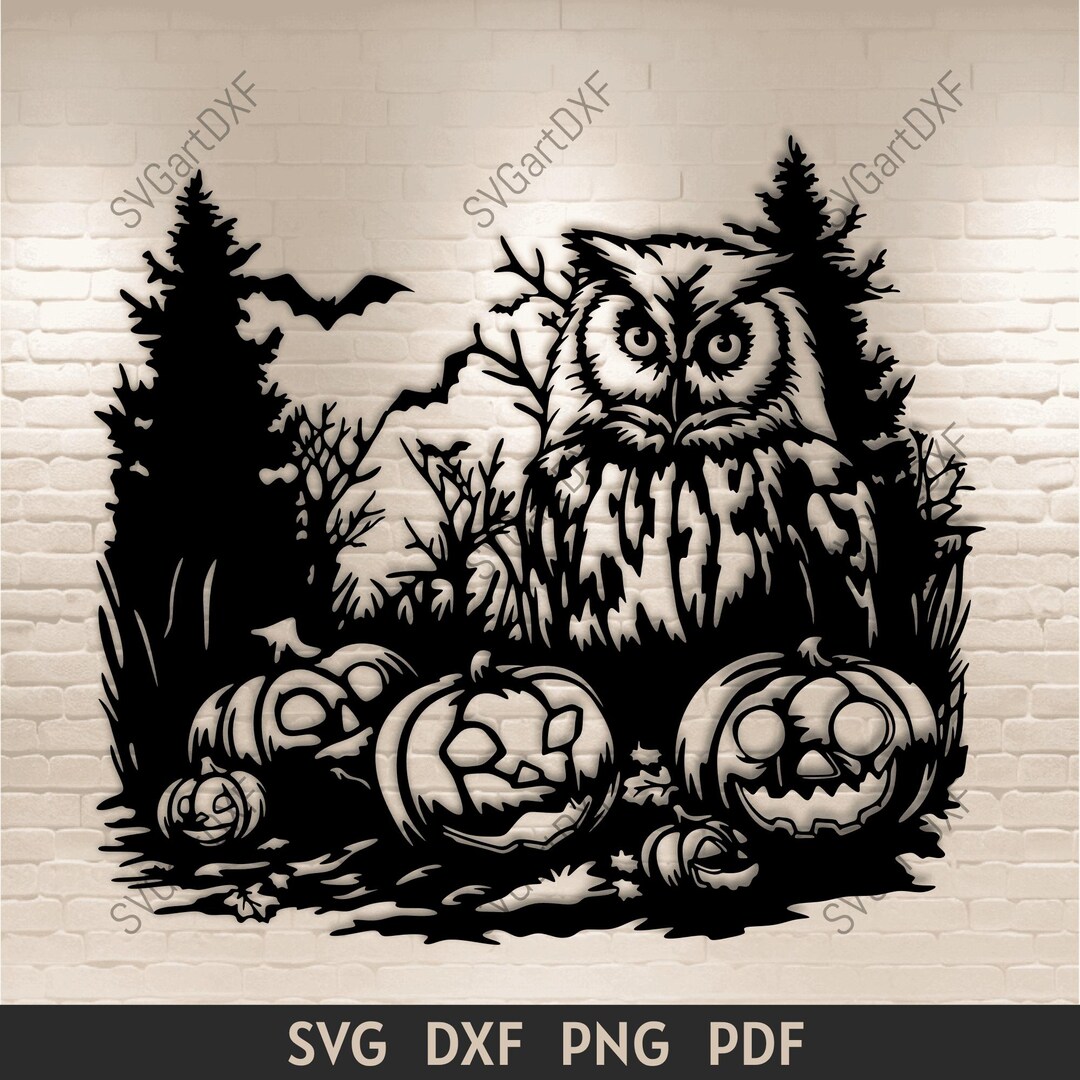 Gothic Halloween Owl Svg, Cut Files for Cricut, Silhouette, Dxf for ...