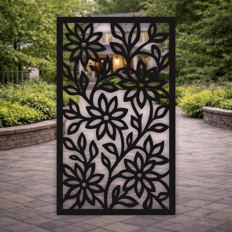 Floral Panels SVG DXF for CNC Laser Plasma | Decorative Gate Fence ...