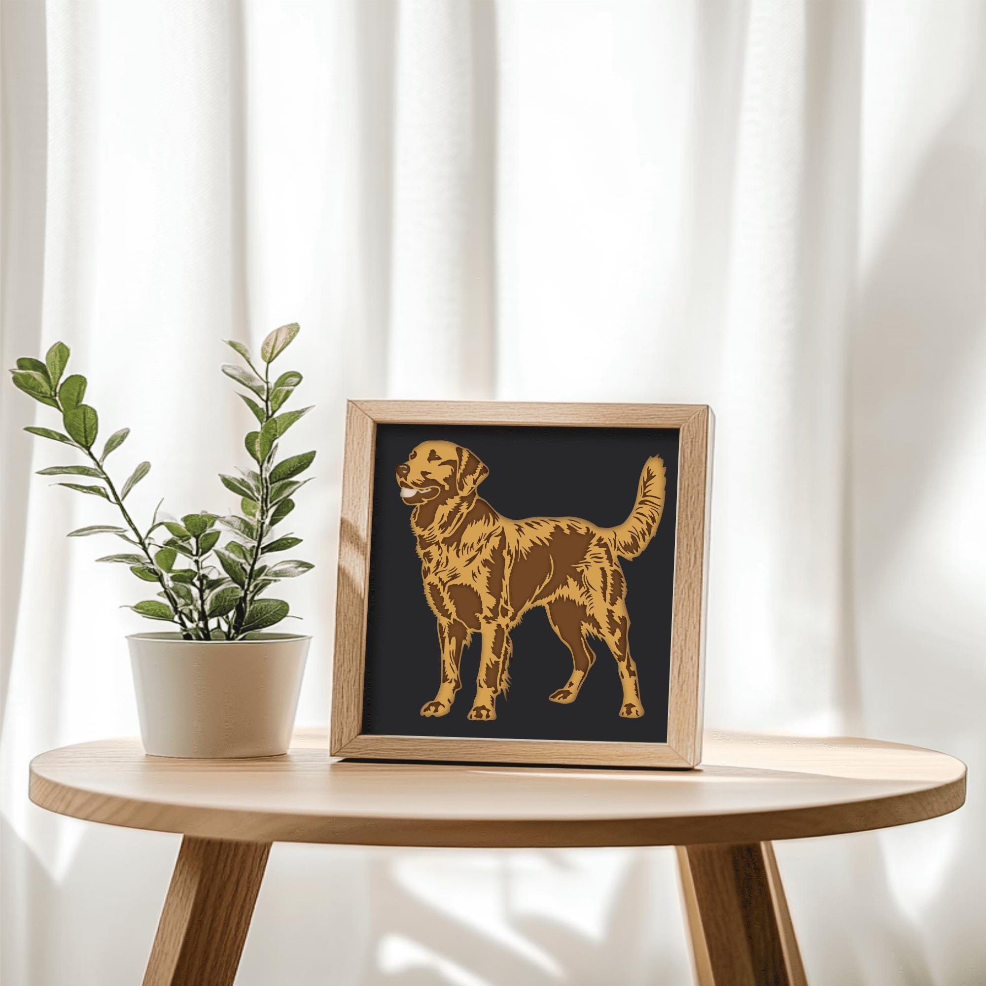 Golden Retriever 3D Shadow Box SVG | Layered Dog Cut Files for Cricut ...