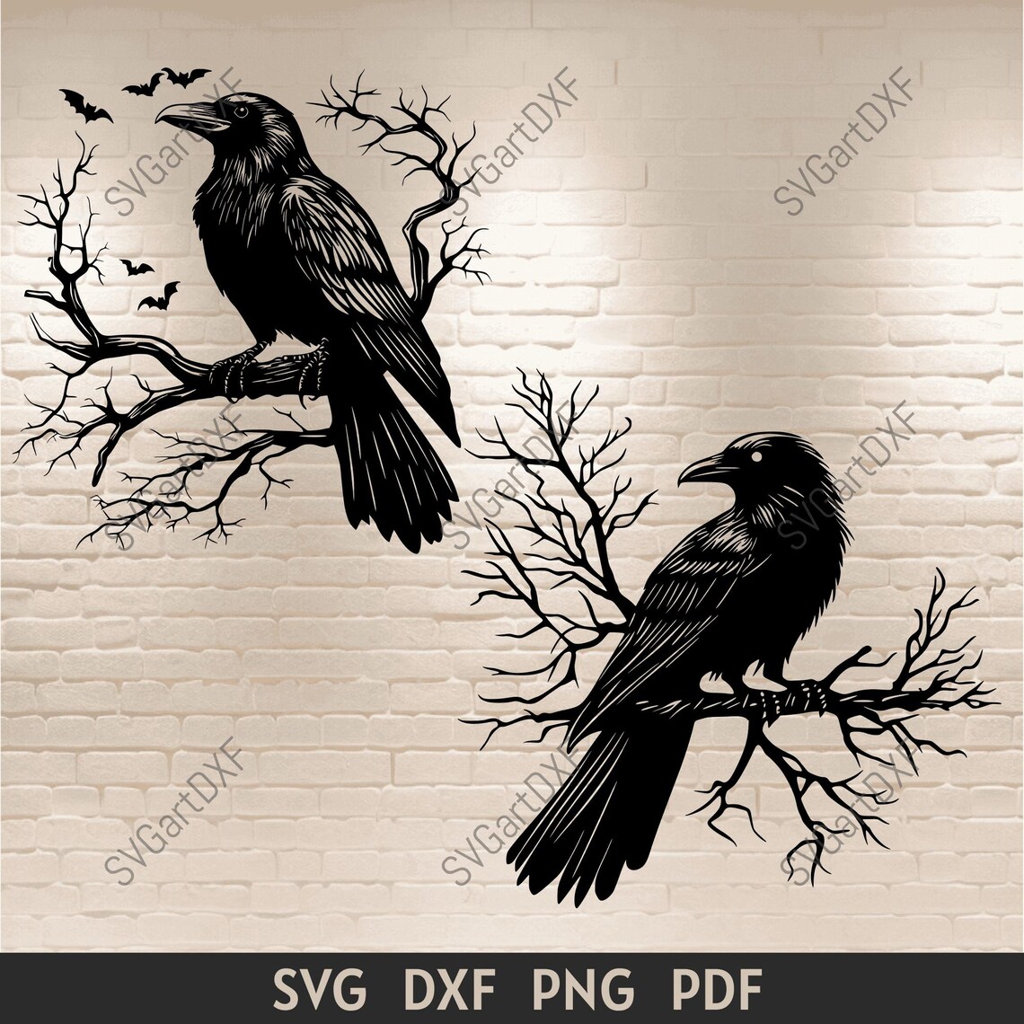 Raven SVG for Cricut, Raven Silhouette Cut Files, Scary Halloween Dxf ...