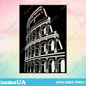 Colosseum Cut Files, Png Design, Png Image, Dxf Decor, Svg Dxf Png, Dxf ...