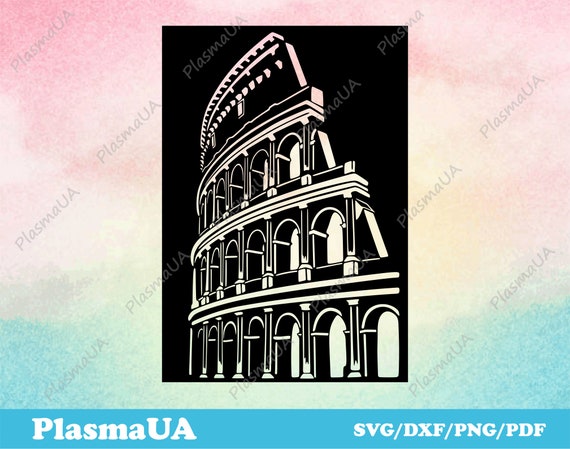 Colosseum Cut Files Png Design Png Image Dxf Decor Svg Dxf | Etsy