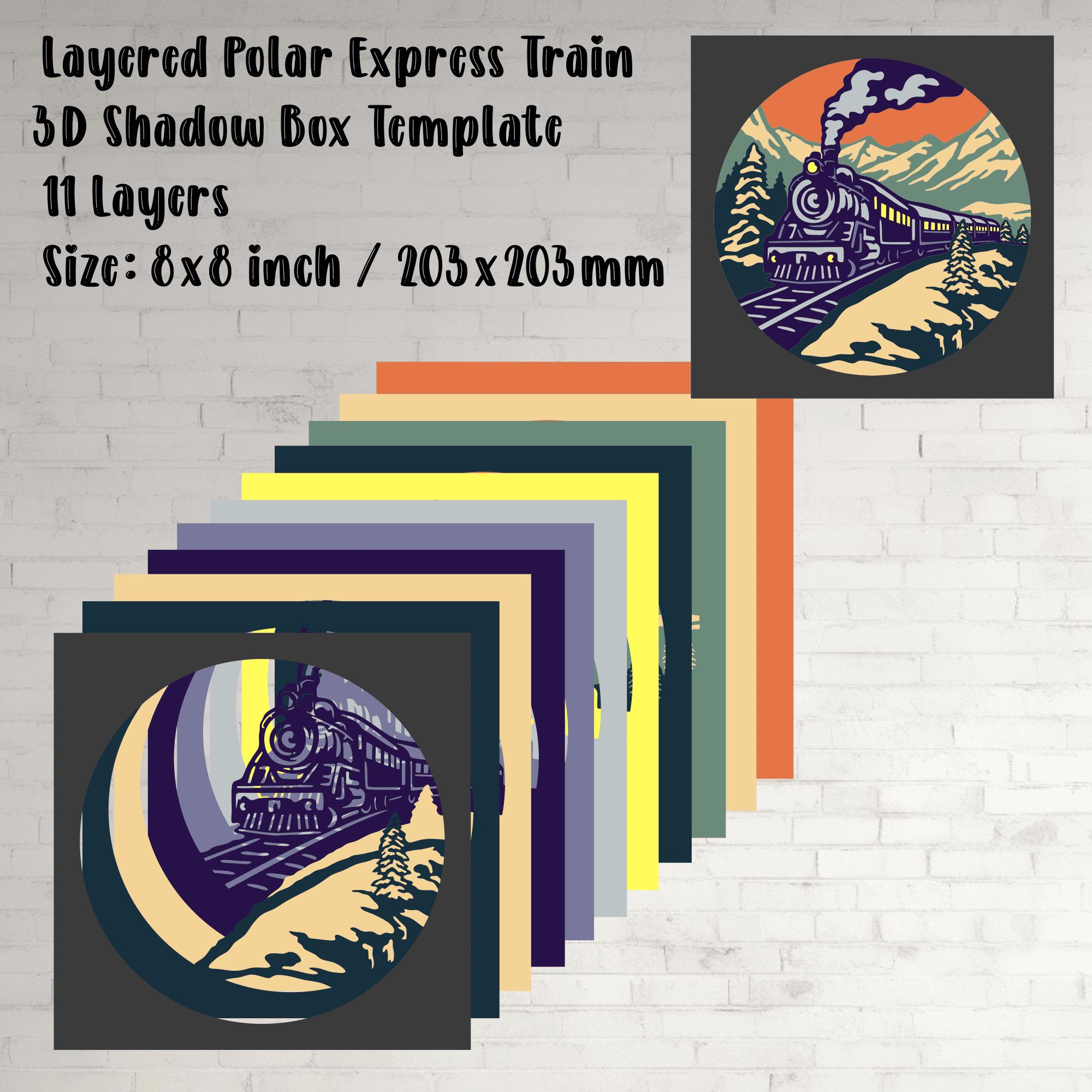 Polar Express Train 3D Shadow Box SVG, Christmas Layered Cut Files ...