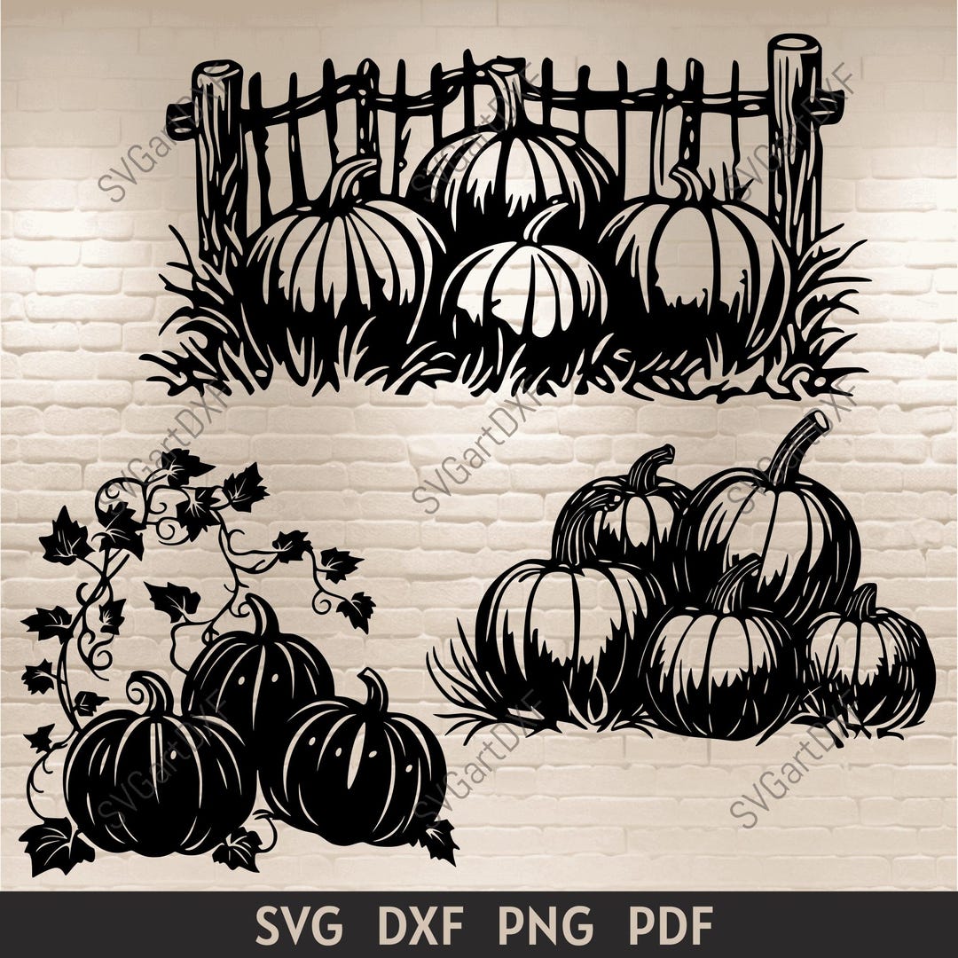 Pumpkin Farm SVG, Pumpkin Patch Cut Files for Cricut & Silhouette, DXF ...