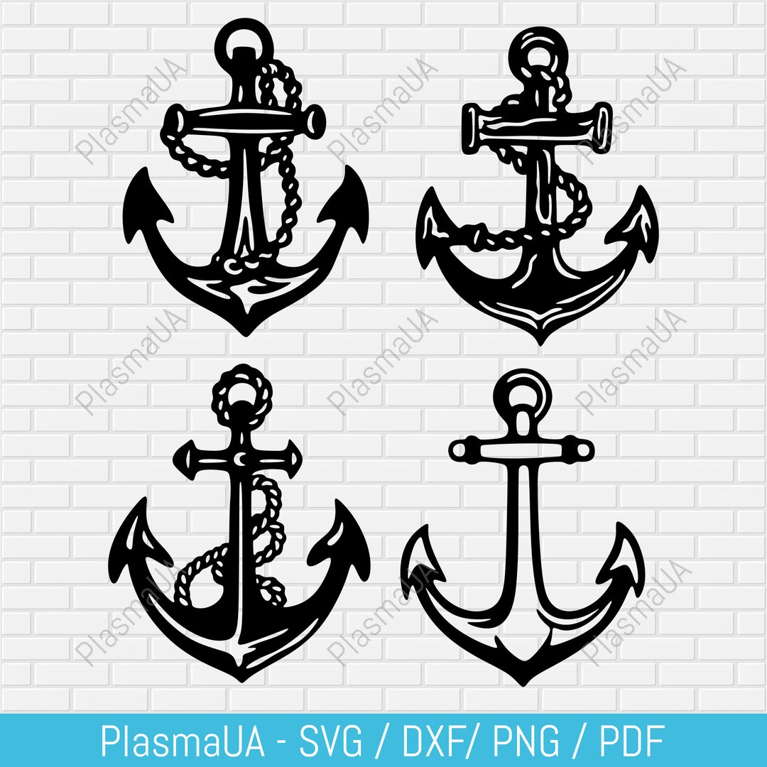 Anchors Svg, Anchor Icon Svg, Anchor Cut Files, Dxf Designs for Laser ...