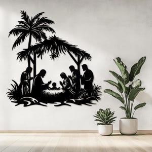 Nativity Scene SVG, Cricut & Silhouette Cutting Files, Holy Family ...