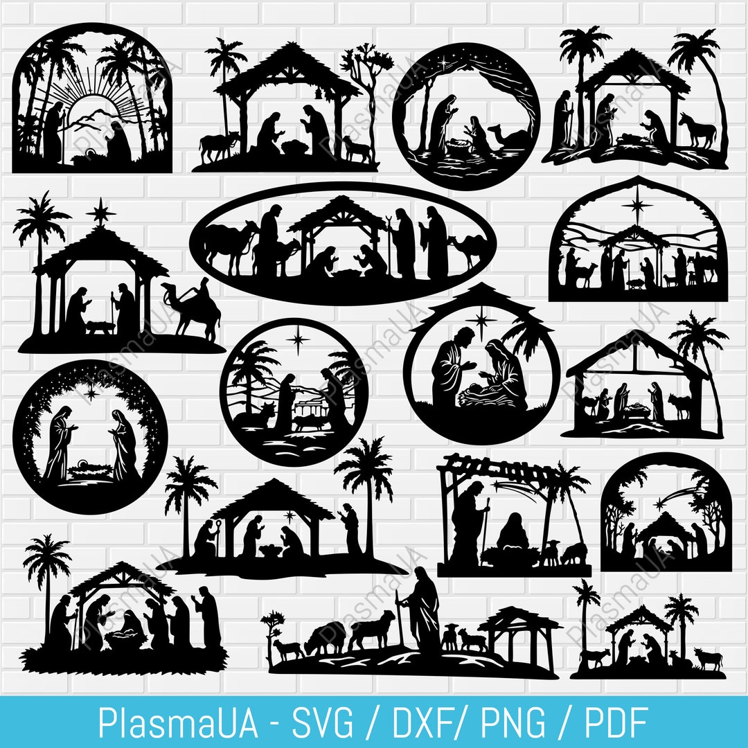 Nativity Svg, Christmas Svg, Nativity Scenes Silhouette, Laser Svg Cut ...