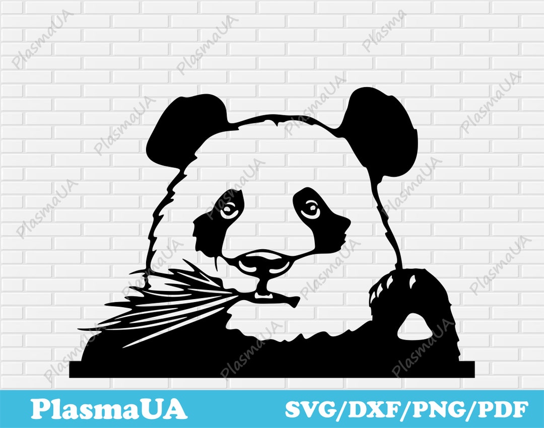 Panda Svg Cut File for Cricut, Peeking Animals, Dxf Panda for Laser ...