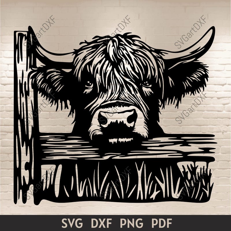 Welcome Highland Cow Dxf - Etsy UK