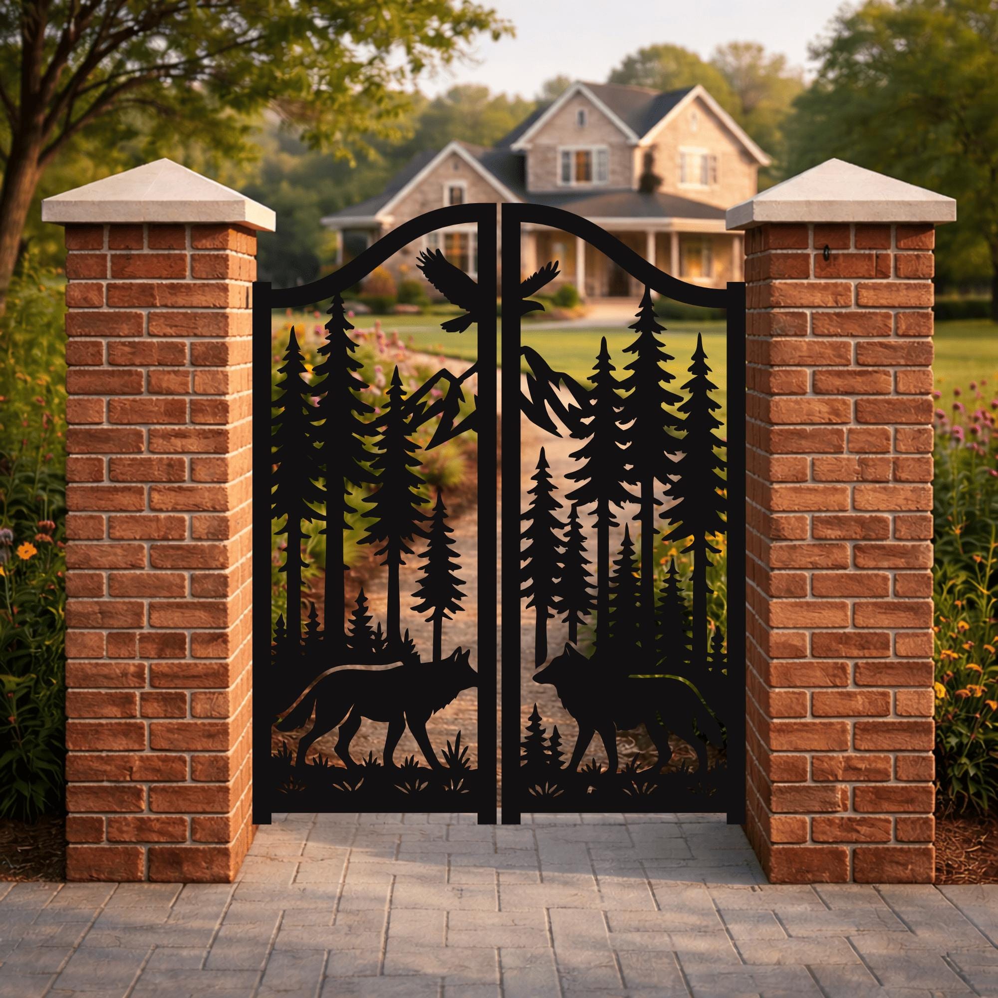 Nature Panels SVG DXF Bundle – Gate Forest, Trees, Mountains & Wildlife ...