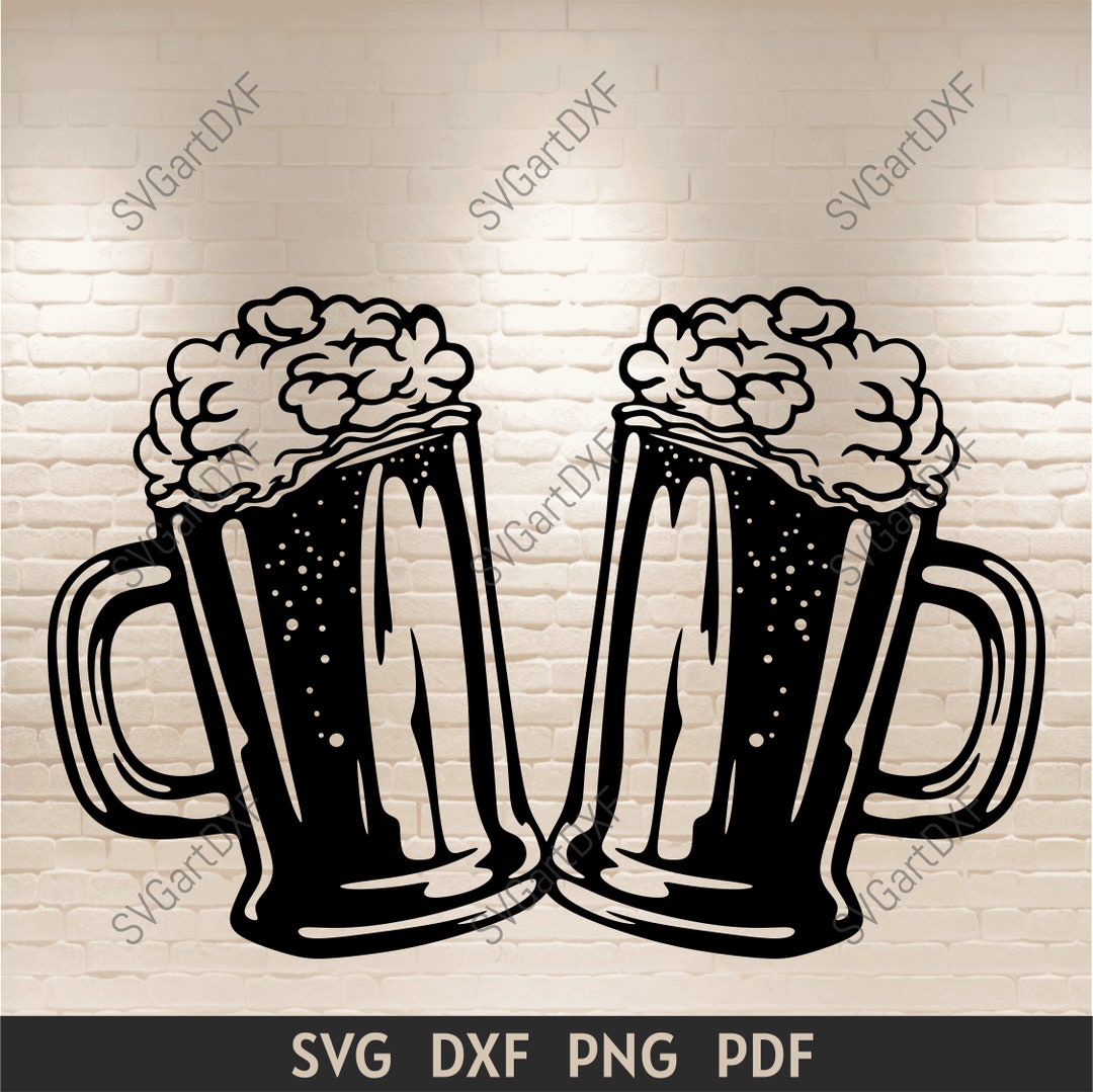 Beer Mugs Svg, Cheers Svg, Beer Mug Png, Clipart Svg for Cricut, Png ...