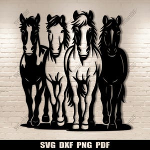 Wild Horses Svg Dxf Files – Horse Silhouettes for Cricut, Silhouette ...