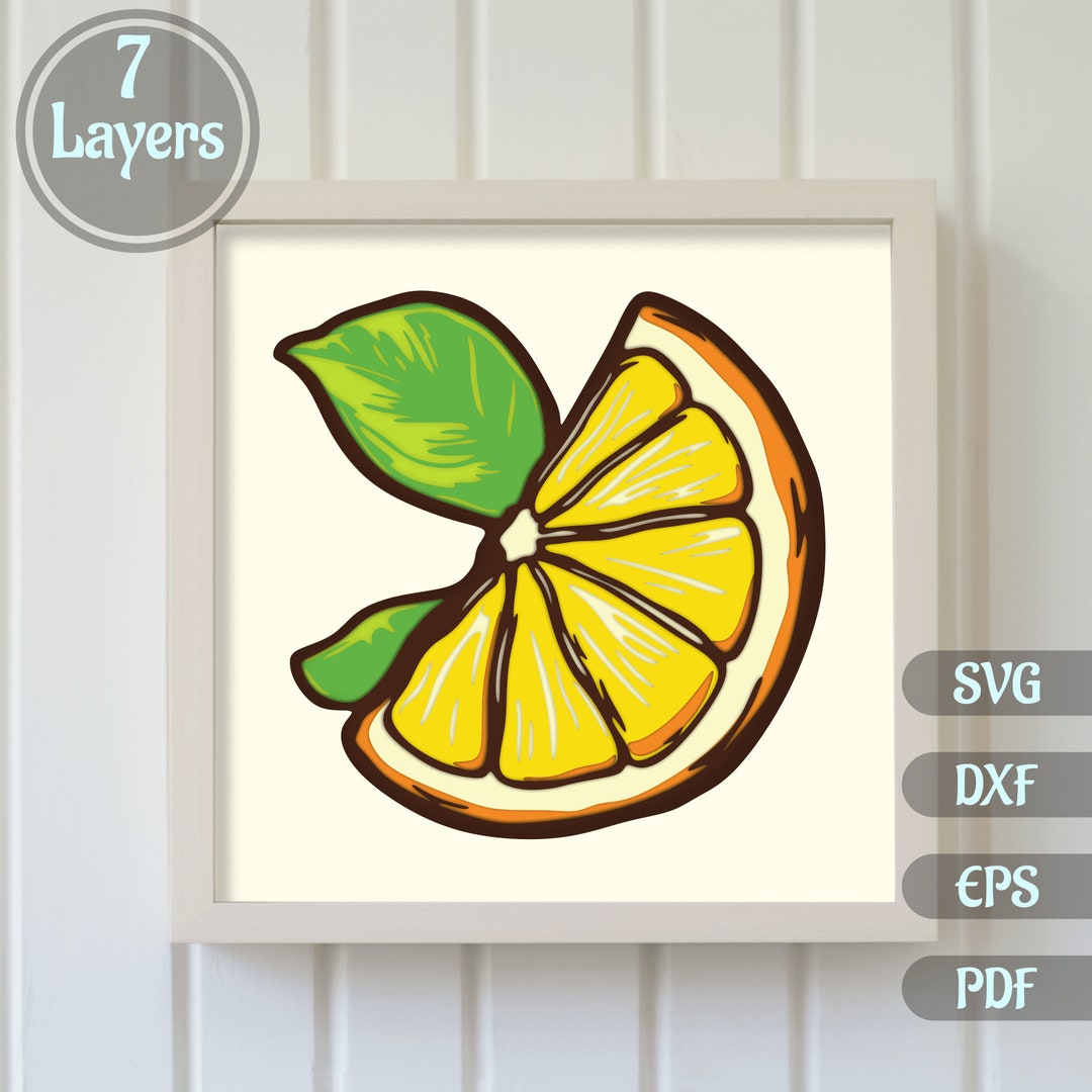 3D Lemon Shadow Box Template, Lemon Layered Svg Files for Cricut, Dxf ...