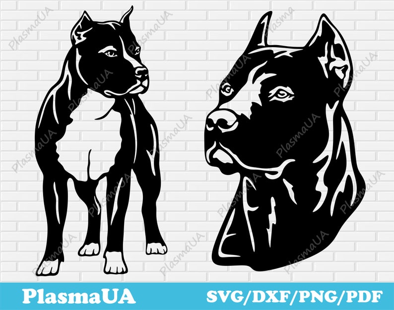 Pit Bull Terrier Svg Cut Files, Dog Face Svg, SVG PNG Clipart Vector ...