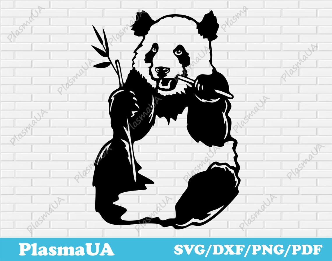 Panda Cut File Panda Png Cricut Files Dxf for Laser - Etsy