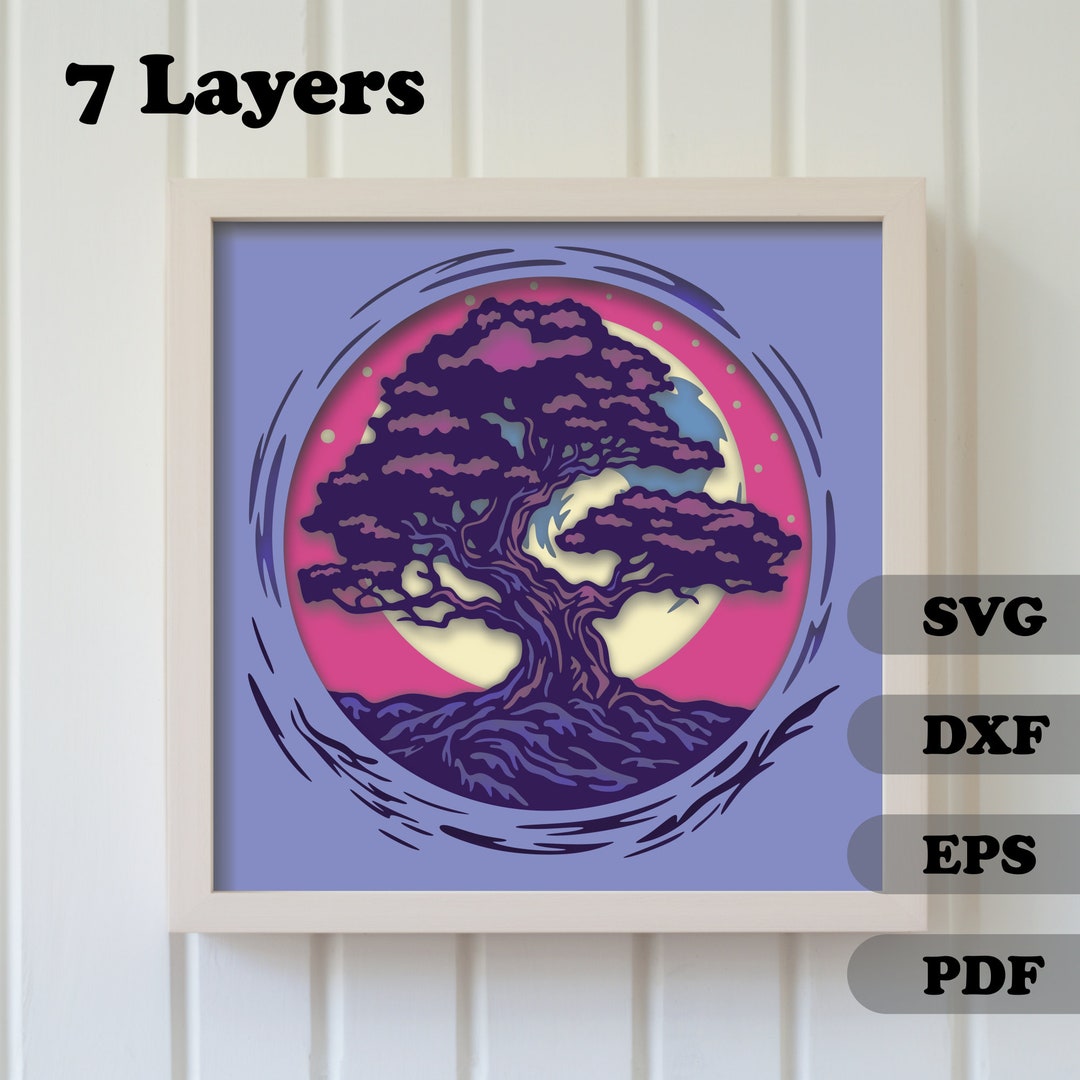3D Tree Shadow Box, 3D Layered SVG, Cutting Files for Cricut ...