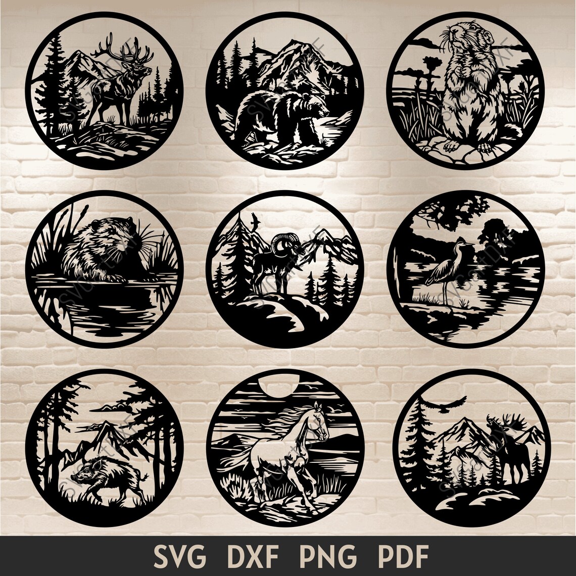 Wild Animals Dxf Files for CNC Laser Cut, Plasma Cutting, Metal Wall ...