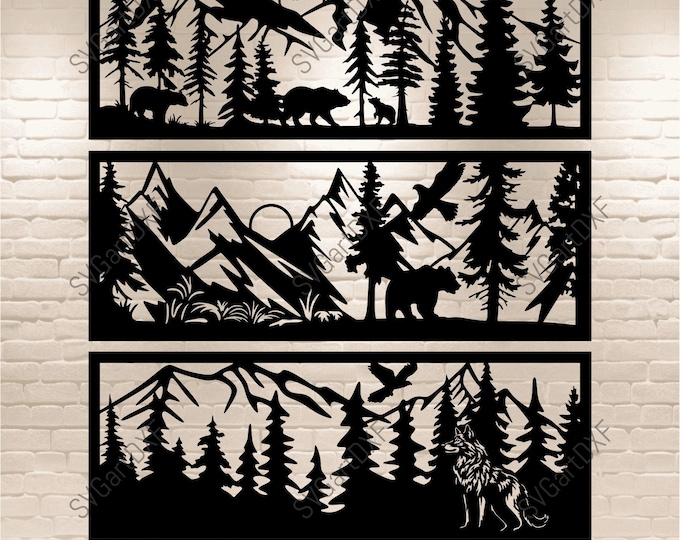 Nature Scenes Dxf for CNC Laser & Plasma Cut, Forest Cut File for Craft ...
