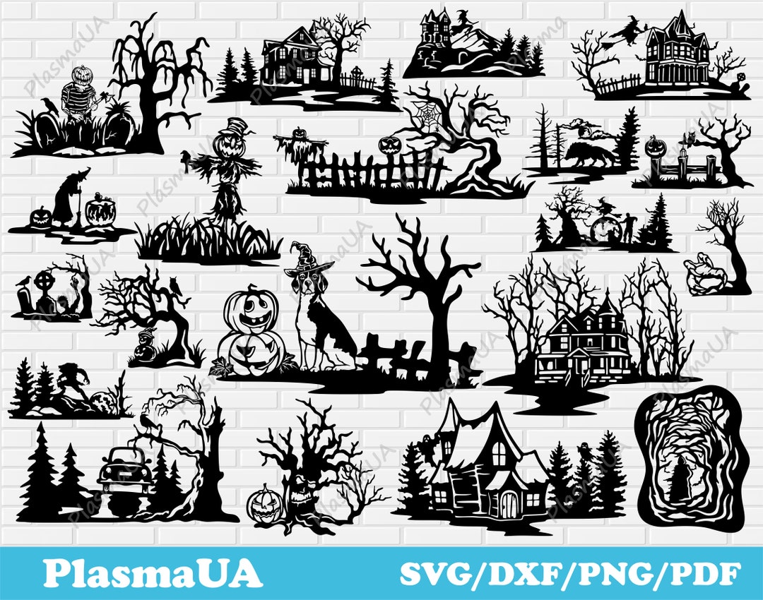 Halloween Scenes Svg Bundle, Halloween for Cricut, Ghosts Svg, Witches ...