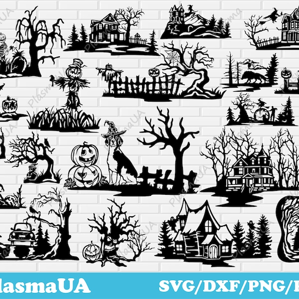 Halloween Scène Svg - Etsy