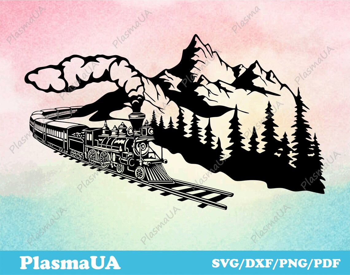 Train Cut Files Svg Design Digital Art Travel Svg Painting - Etsy