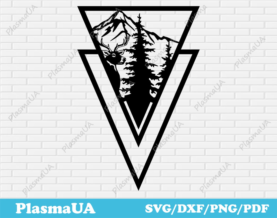 Nature Scene Dxf, Deer Dxf, Files for Plasma Cnc, Svg for Scrapbooking ...