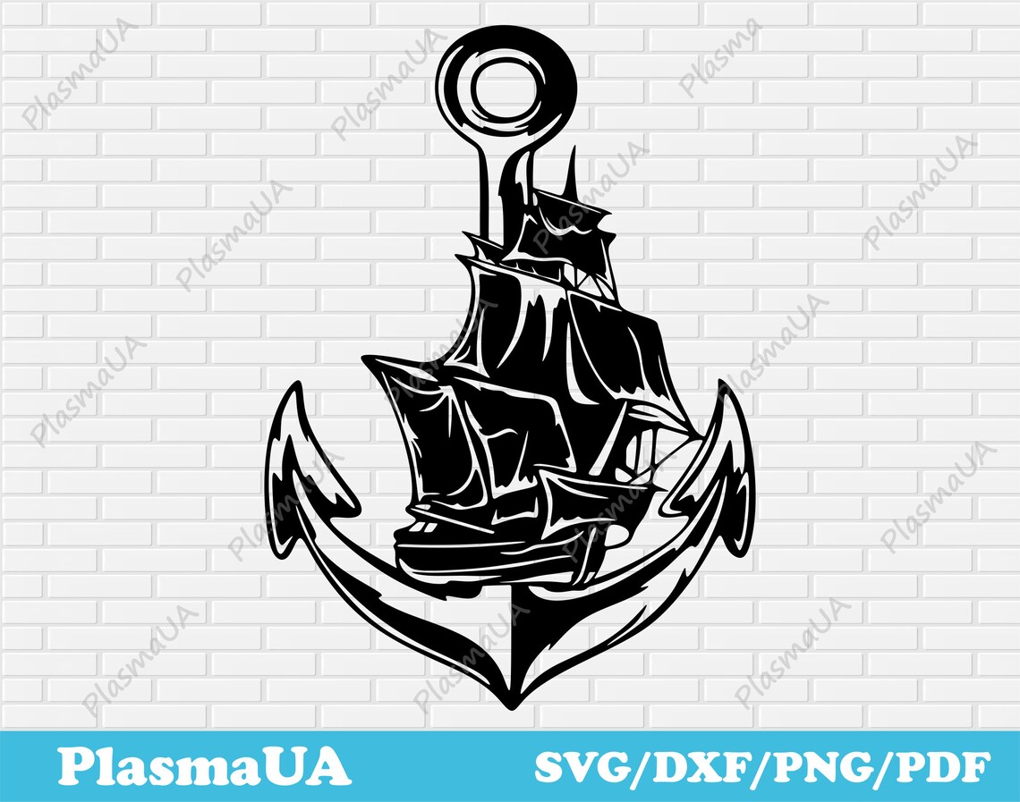 Ship Cut File Anchor Cut File Dxf for Cnc Metal Art Wall - Etsy