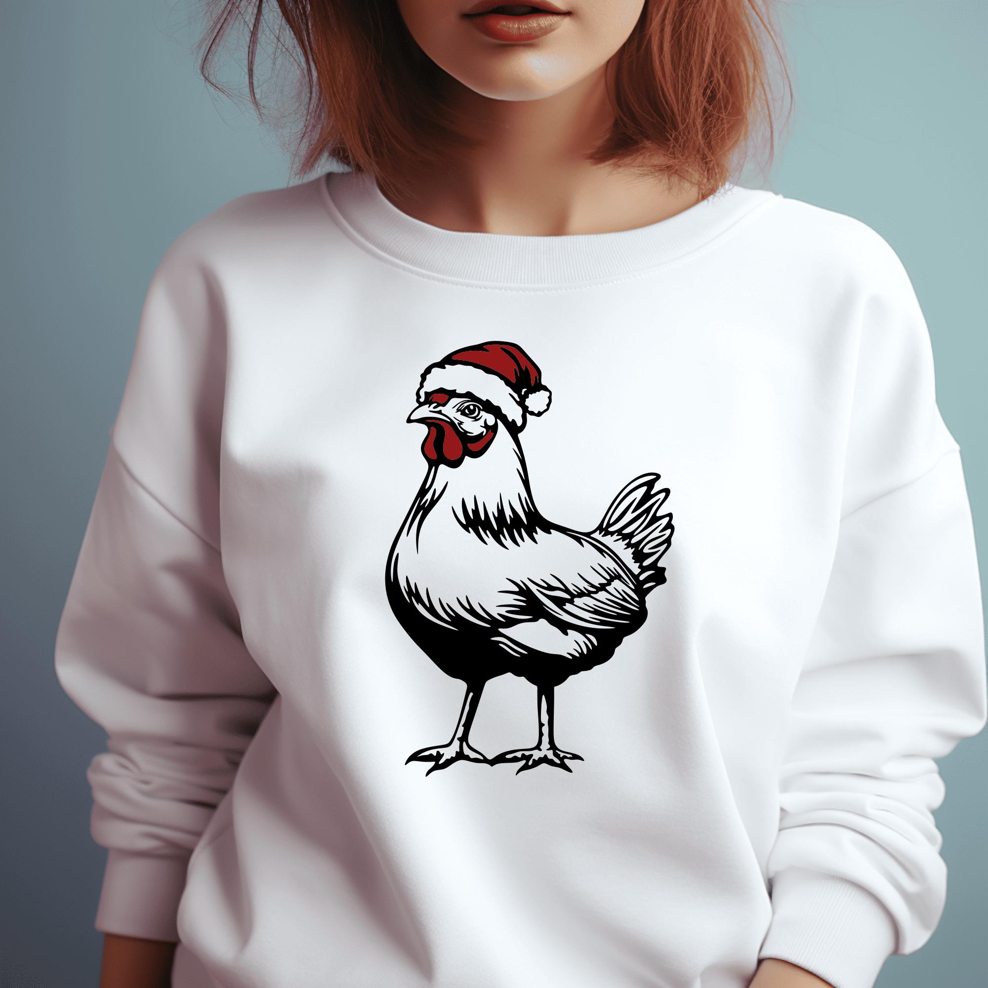 Christmas Chickens Svg, Christmas Animals Clipart, Chicken With Santa ...