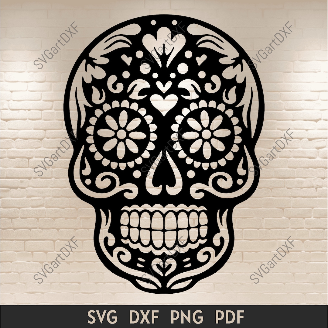Calavera de azúcar SVG, Calavera SVG para Cricut, Calavera de azúcar ...