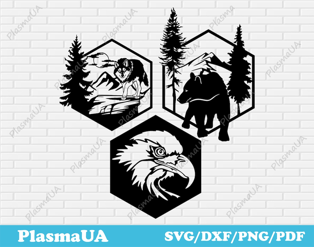 Animals Dxf Cut Files, Nature Scene Dxf, Geometric Wall Art, Dxf Wall ...