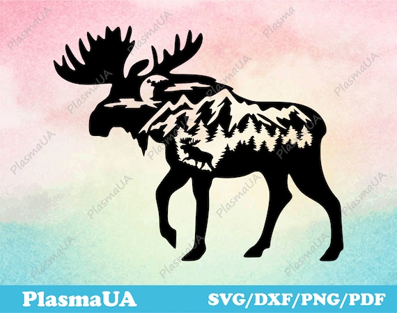 Moose Silhouette Pattern