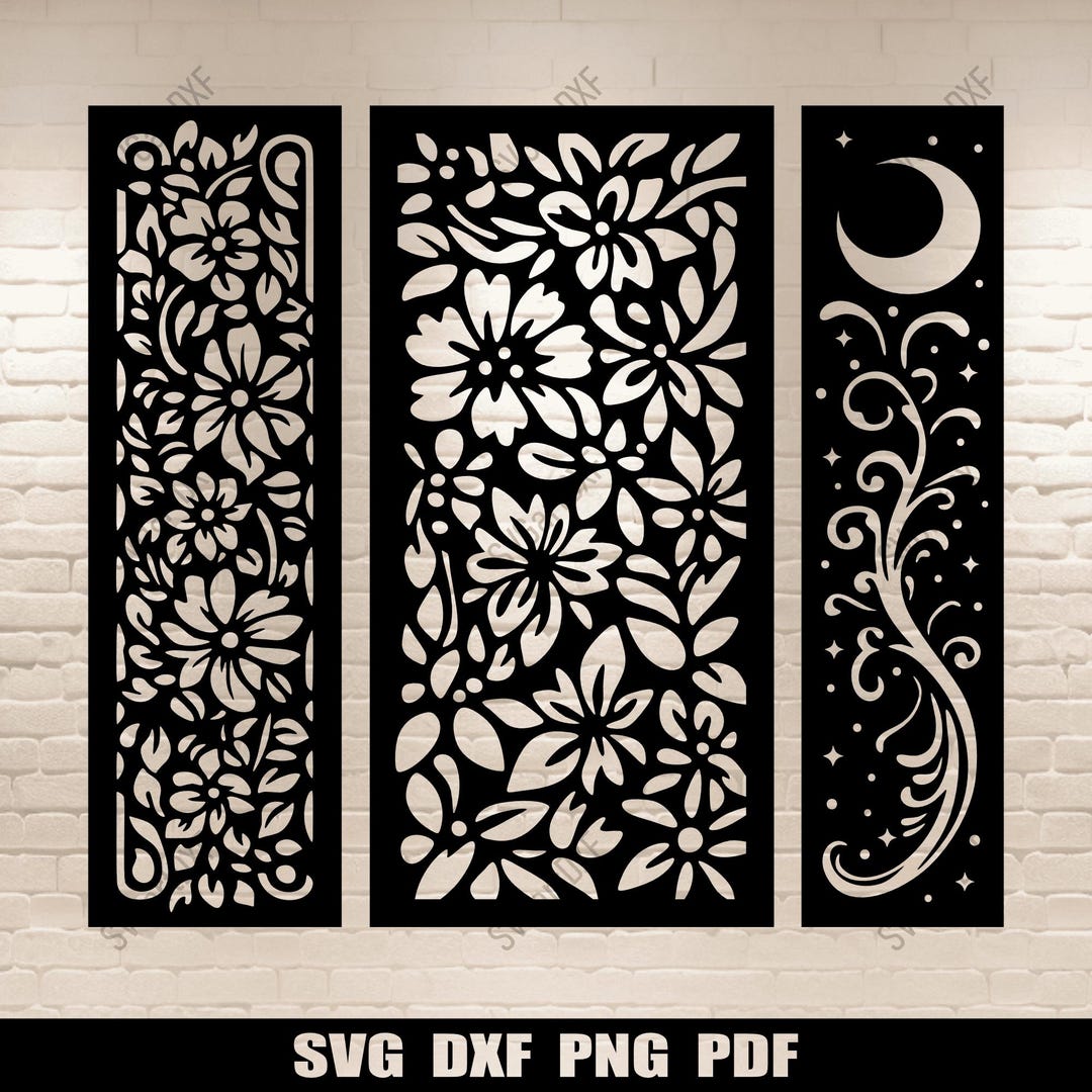 Flower Bookmarks Svg, Cutting Files for Cricut, Dxf for CNC Laser Cut ...