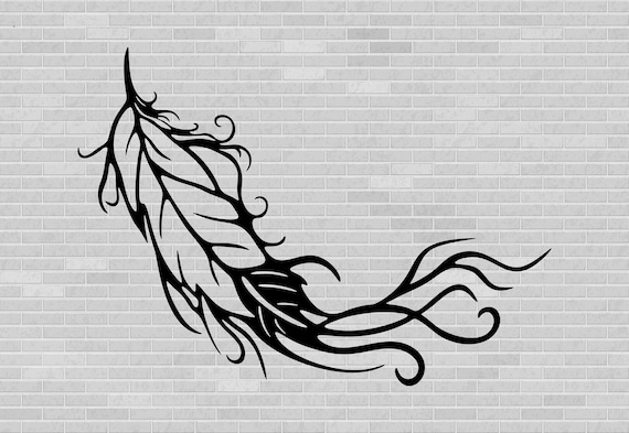 Feder vektor feder svg cnc vektor files cnc dxf files | Etsy