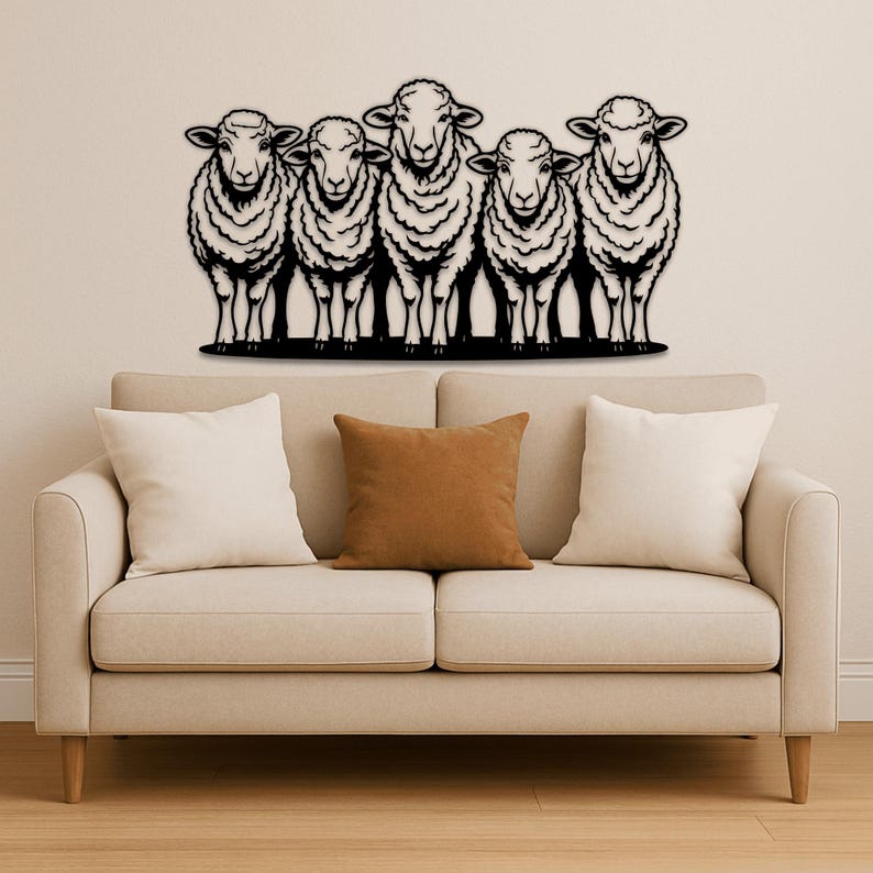 Sheep Svg Dxf Png Pdf Cutting Files – Farm Animal Design With Five ...