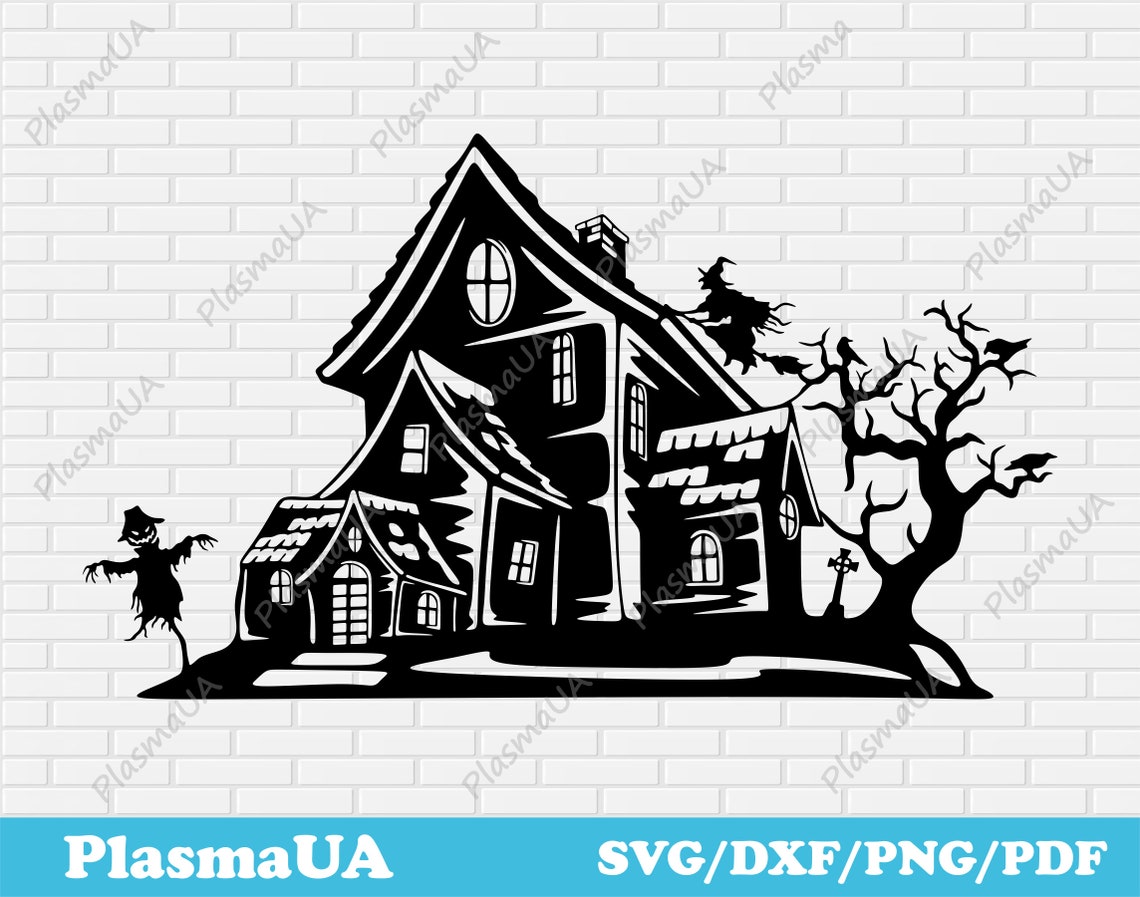 Scary House Png Cricut Svg Files Svg Halloween Haunted - Etsy