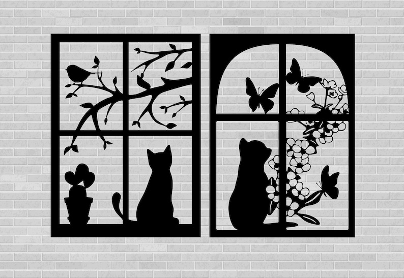 Cats Clipart Dxf File DXF Cats Dxf File for Laser Plasma | Etsy Hong Kong