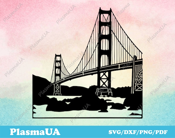 bridge cricut silhouette golden gate svg decal San Francisco svg vector ...