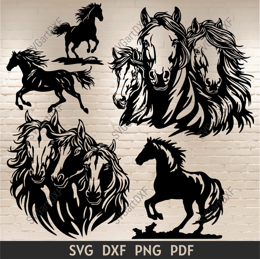 Horse DXF for Laser and Plasma Cut, Cricut Horse SVG, Clipart for Vinyl ...
