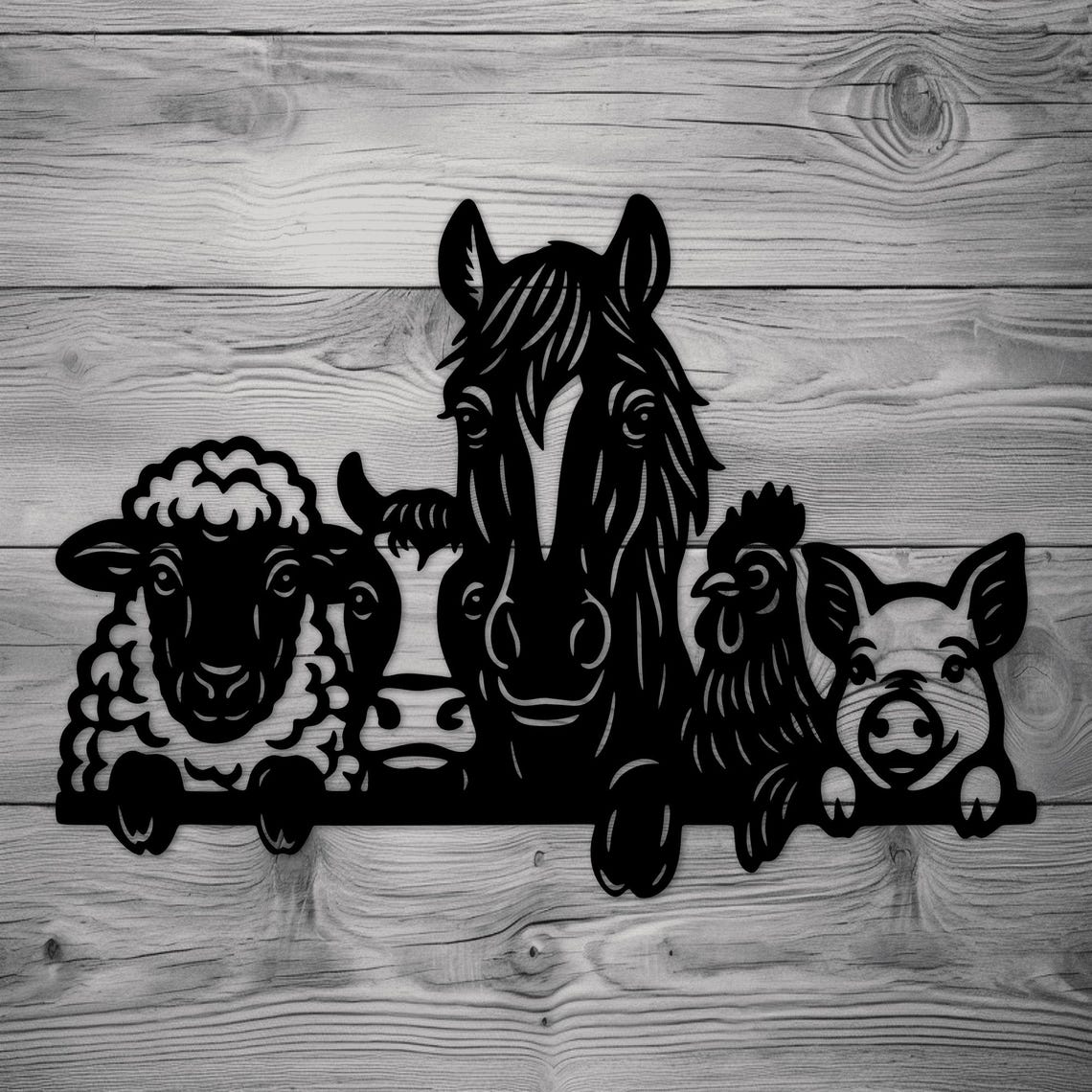 Peeking Farm Animals Svg, Dxf for CNC - Laser & Plasma Cutting, Cut ...